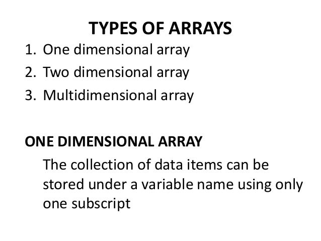 Arrays In C