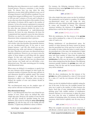 Arrays in c++ | PDF