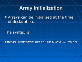 Arrays in c | PPT