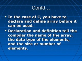 Arrays in c | PPT