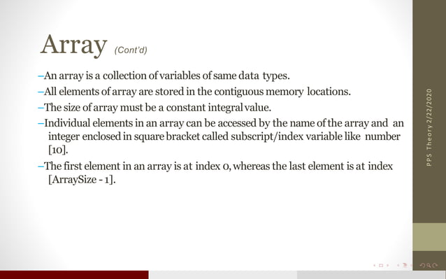 Arrays in c | PPT