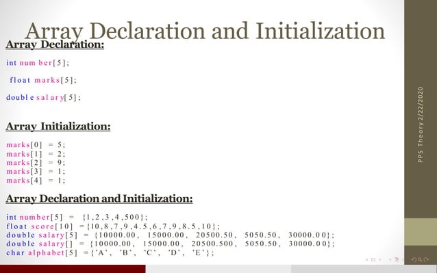 Arrays in c | PPT