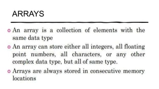 Arrays in C - Programing for.pptxpro framing | PPT