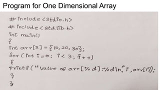 Arrays in C - Programing for.pptxpro framing | PPT