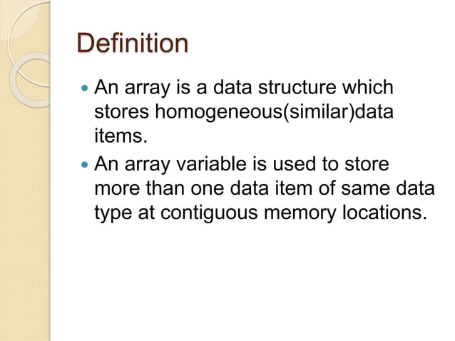 Arrays in c language | PPTX