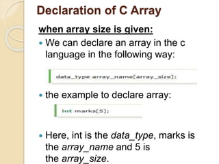 Arrays in c language | PPTX
