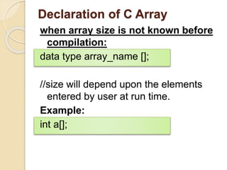 Arrays in c language | PPTX