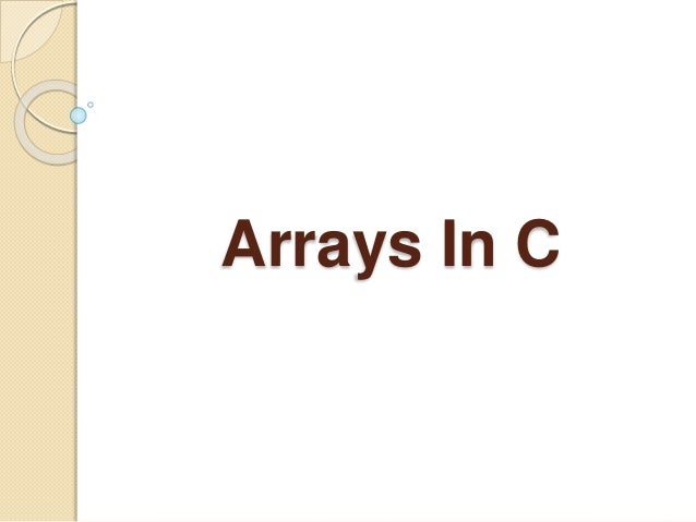 Arrays in c language