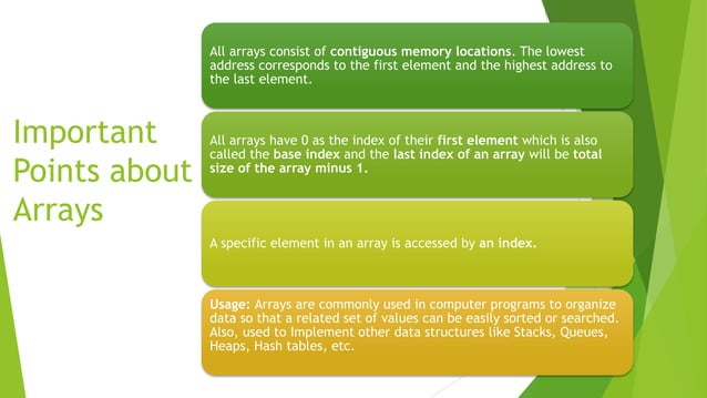 Arrays in Data Structure and Algorithm | PPT Arrays in Data Structure and Algorithm | PPT
