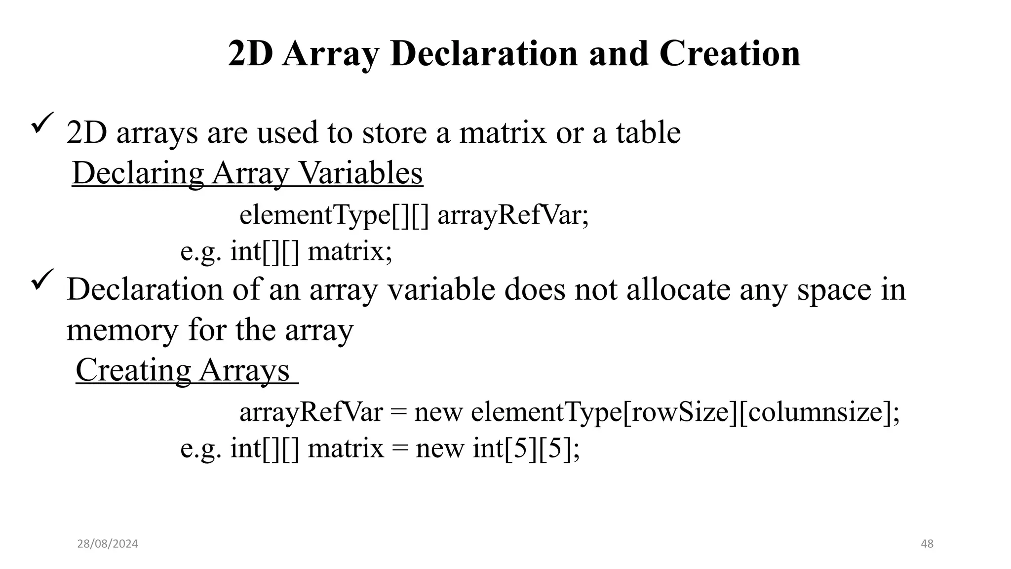 Arrays and Detailed explanation of Array | PPTX