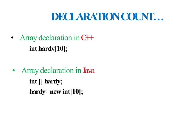 Arrays In Java Oopj Ppt 
