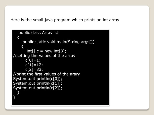 Arrays in java language | PPT