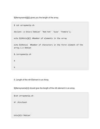 Arrays in linux | PDF