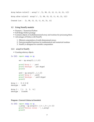 Arrays in python | PDF