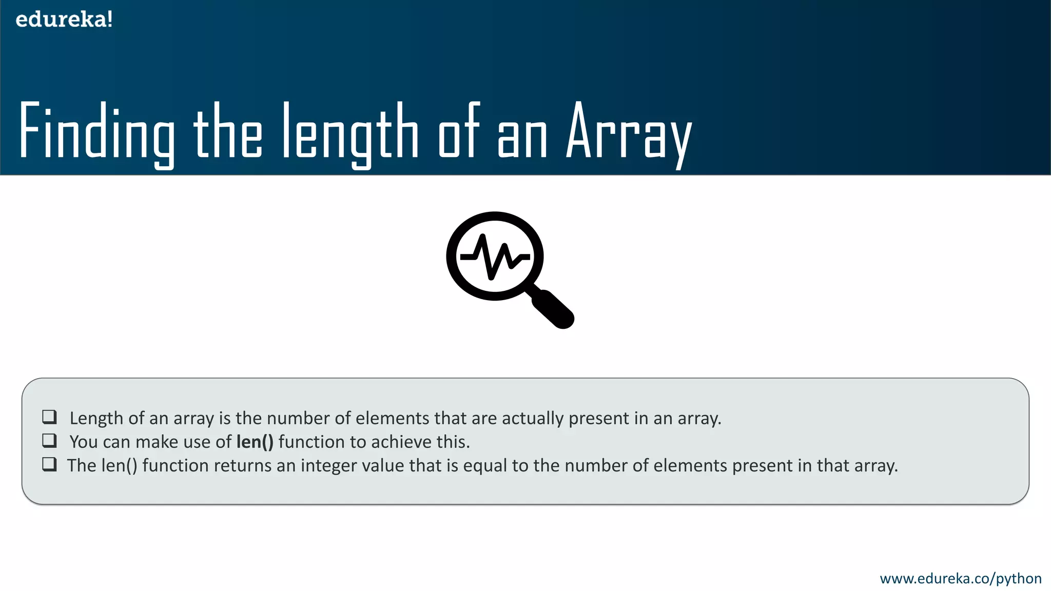 Arrays In Python | Python Array Operations | Edureka | PPT Arrays In Python | Python Array Operations | Edureka | PPT