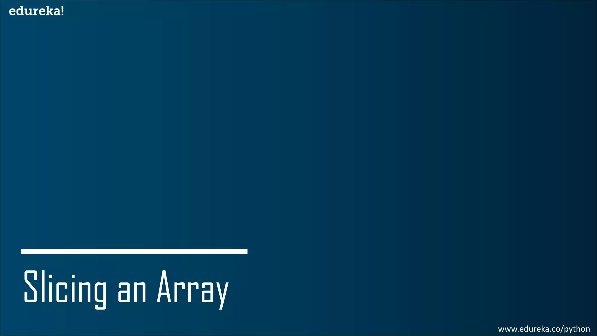 Arrays In Python Python Array Operations Edureka Ppt