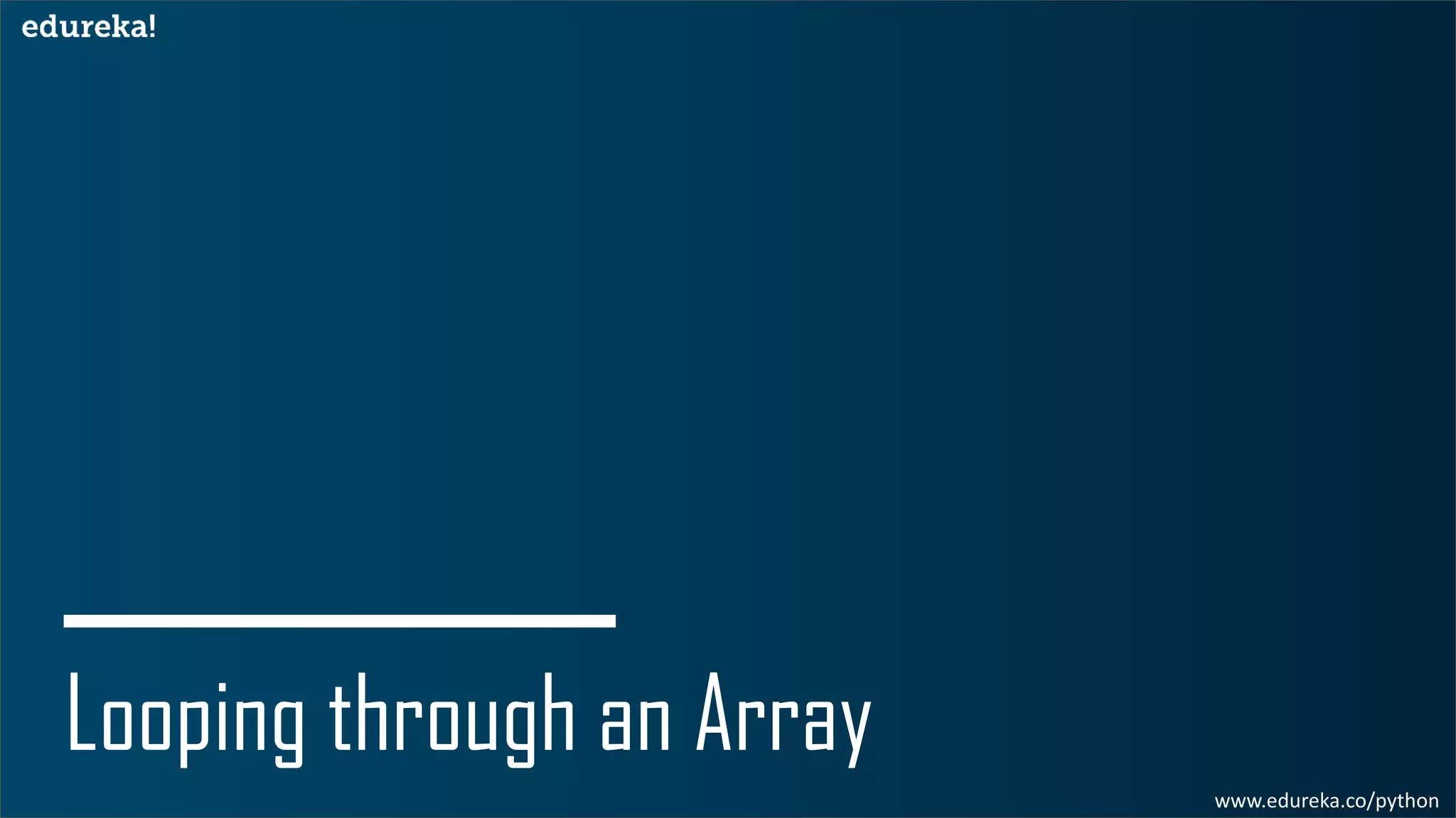 Arrays In Python Python Array Operations Edureka Ppt