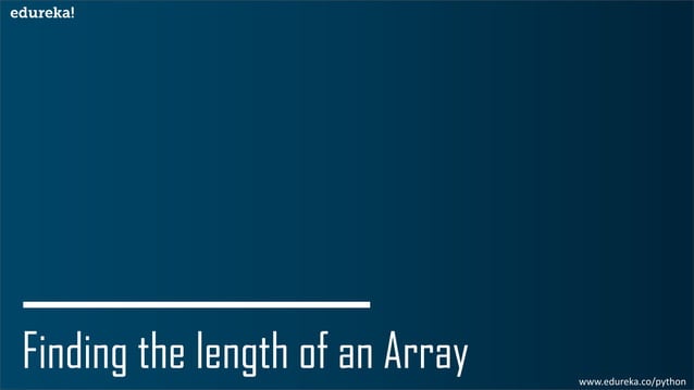 Arrays In Python Python Array Operations Edureka Pdf