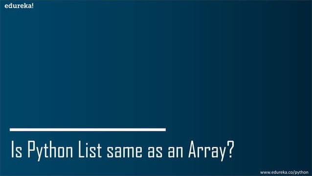 Arrays In Python Python Array Operations Edureka Ppt