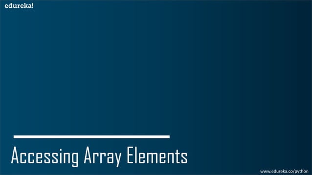 Arrays In Python Python Array Operations Edureka Ppt