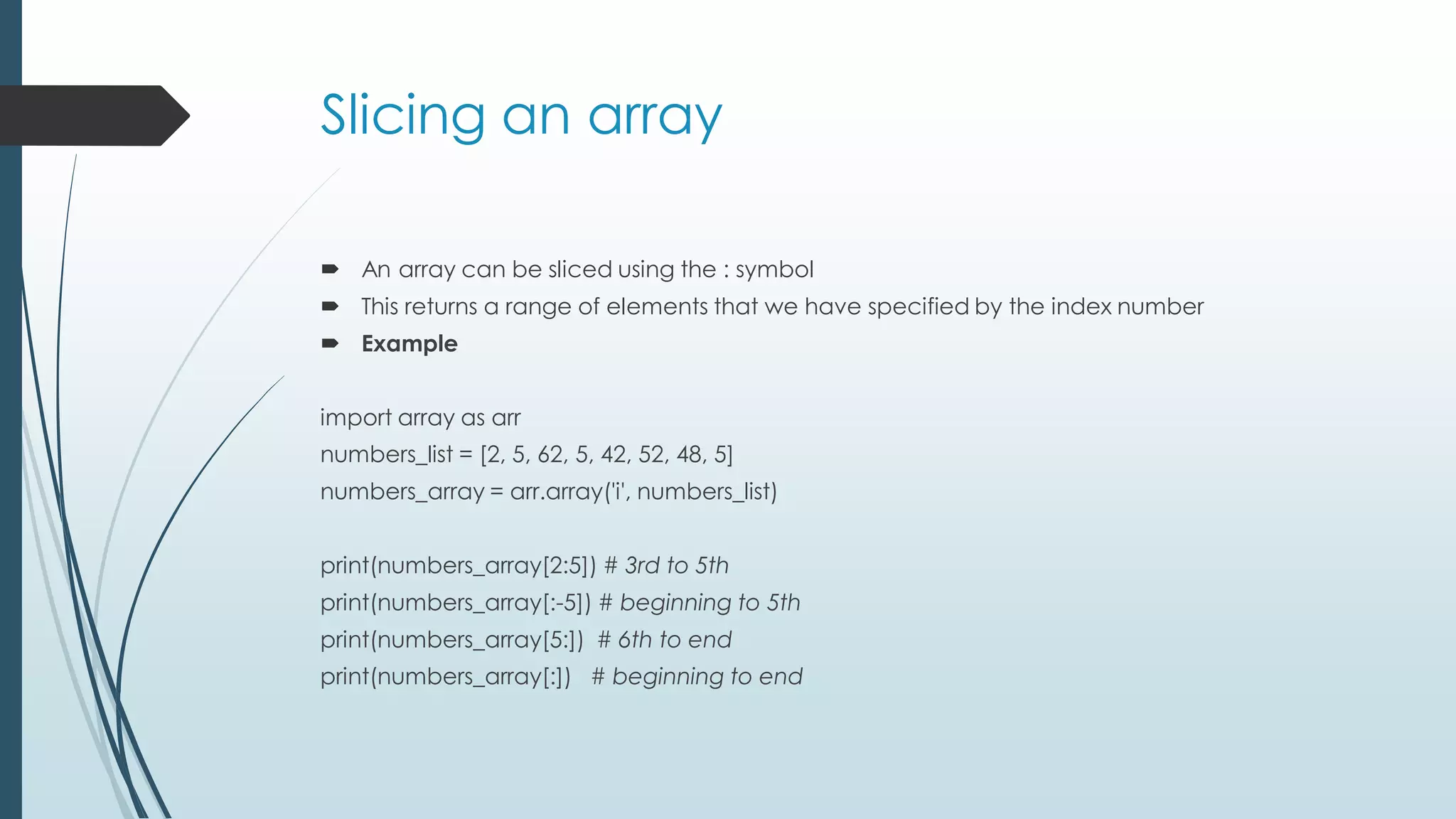 Arrays In Python Pdf Programming Languages Computing 3969