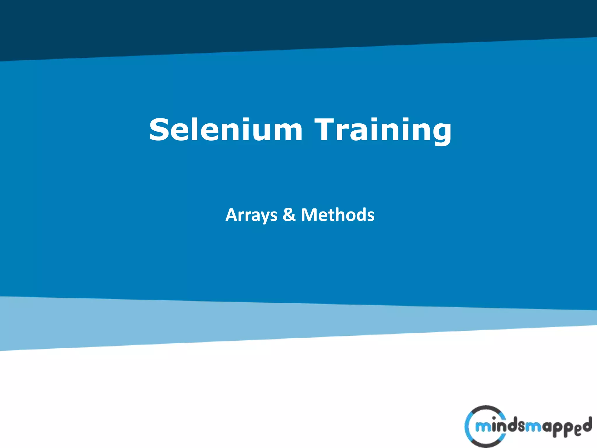 Session 08 - Arrays and Methods | PPTX