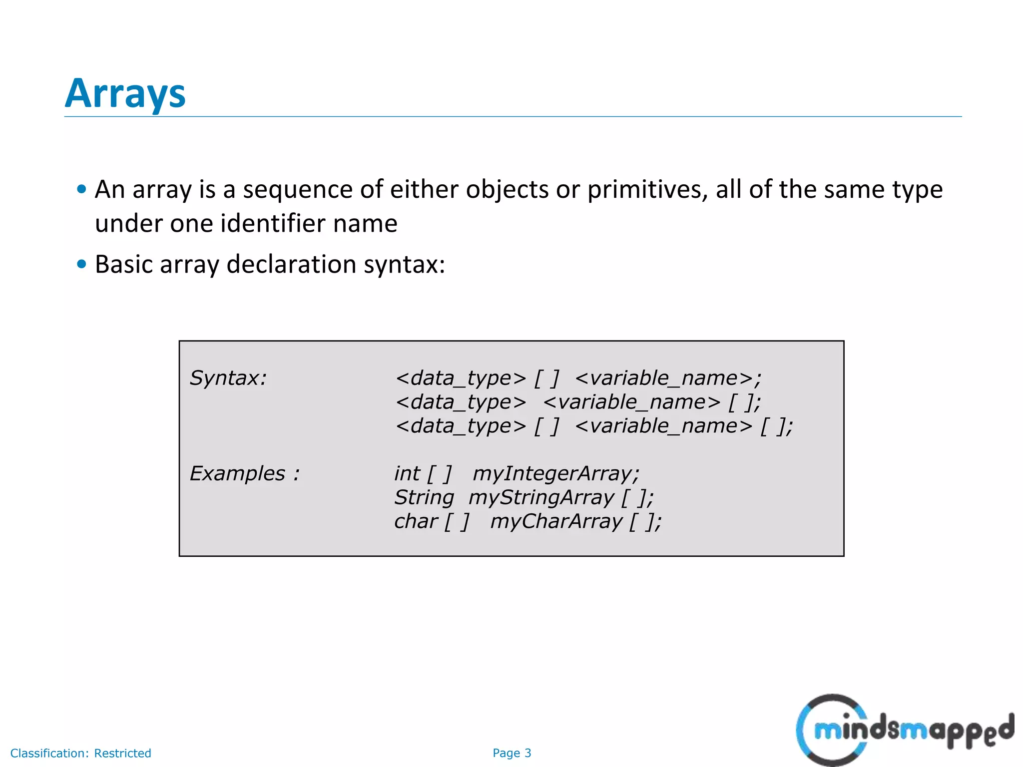 Session 08 - Arrays and Methods | PPTX