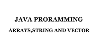 Arrays,string and vector | PPTX