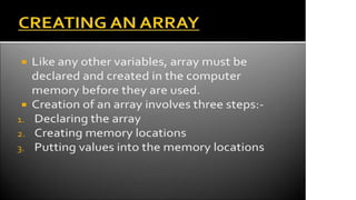 Arrays,string and vector | PPTX