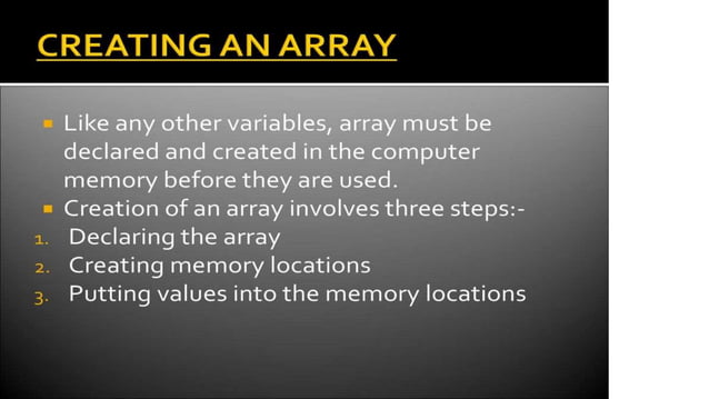 Arrays,string and vector | PPTX | Programming Languages | Computing