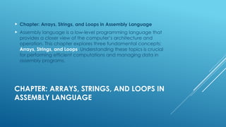 Arrays, Strings & Loops in assembly Language.pptx