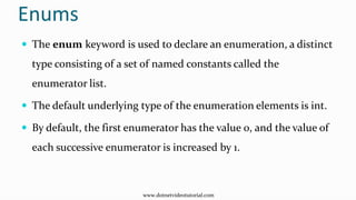 Arrays, Structures And Enums | PPTX