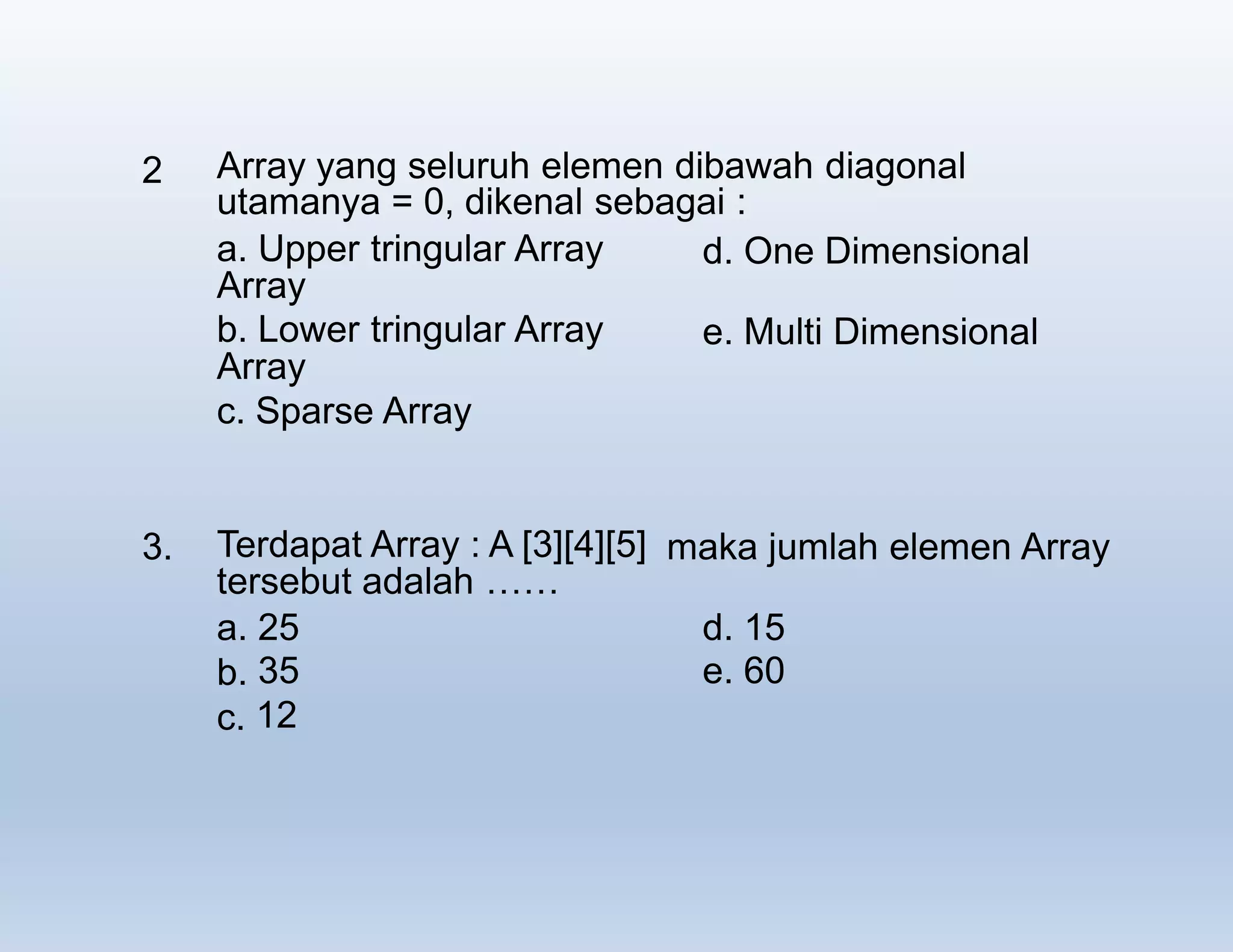 Array Dimensi banyak struktur data pertemuan ke 3 | PPTX