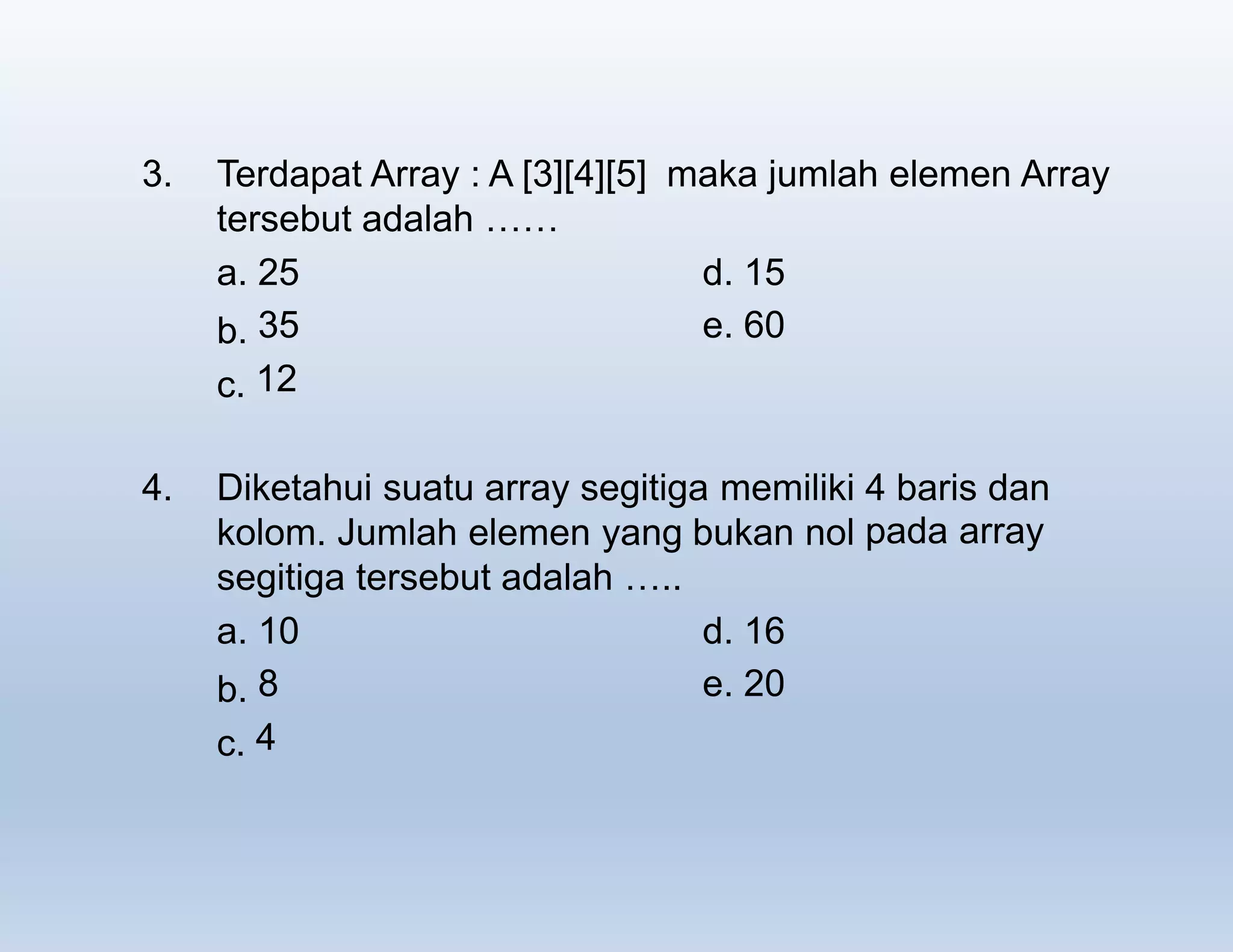 Array Dimensi banyak struktur data pertemuan ke 3 | PPTX