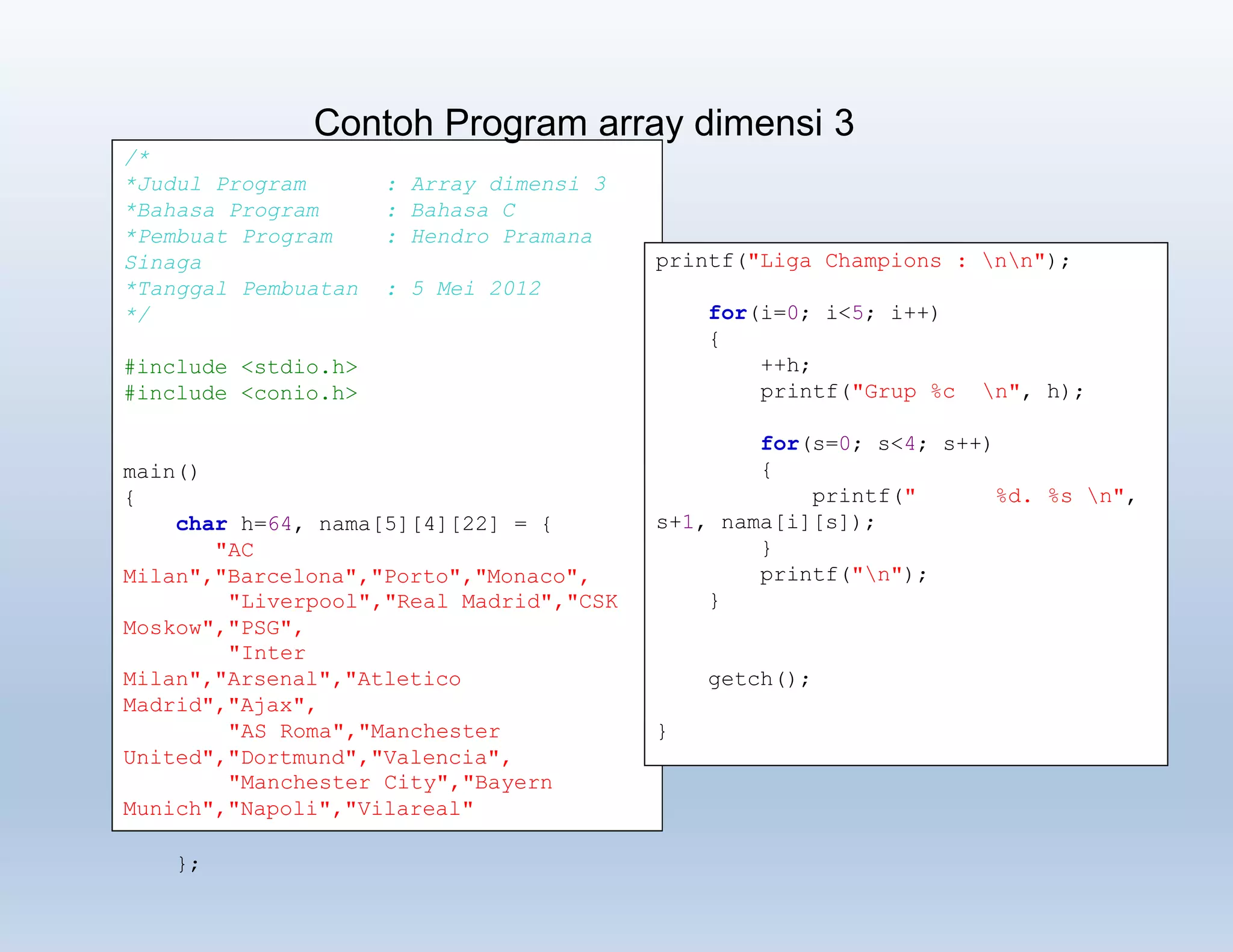 Array Dimensi banyak struktur data pertemuan ke 3 | PPTX
