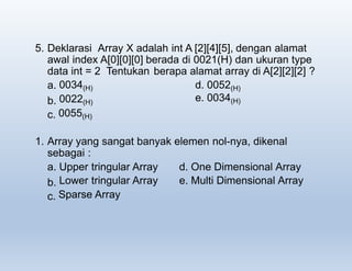 Array Dimensi banyak struktur data pertemuan ke 3 | PPTX