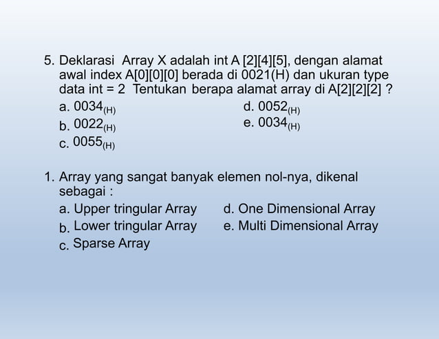 Array Dimensi banyak struktur data pertemuan ke 3 | PPTX