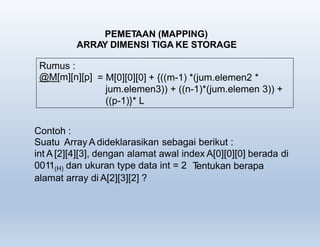 Array Dimensi banyak struktur data pertemuan ke 3 | PPTX