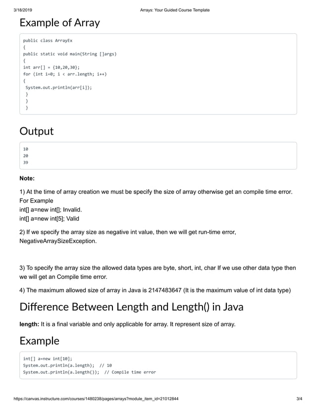 Arrays in java | PDF