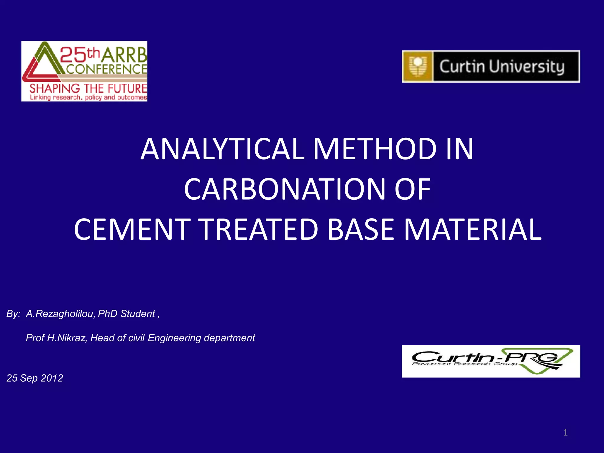 CARBONATION OF CEMENT TREATED BASE MATERIAL | PDF