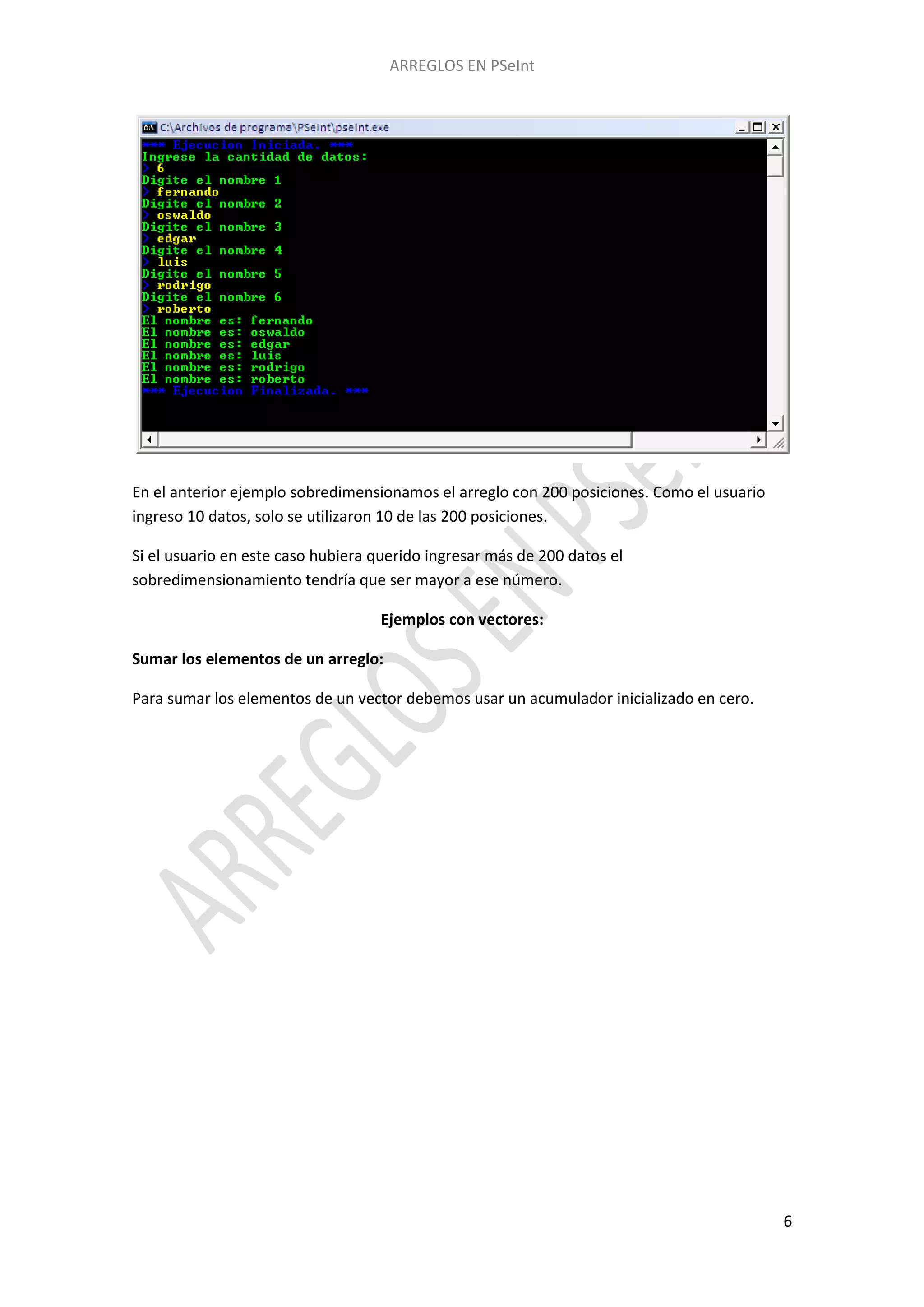 Arreglos en pseint Tutorial Basico | PDF