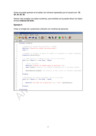 Arreglos en PSeInt | PDF