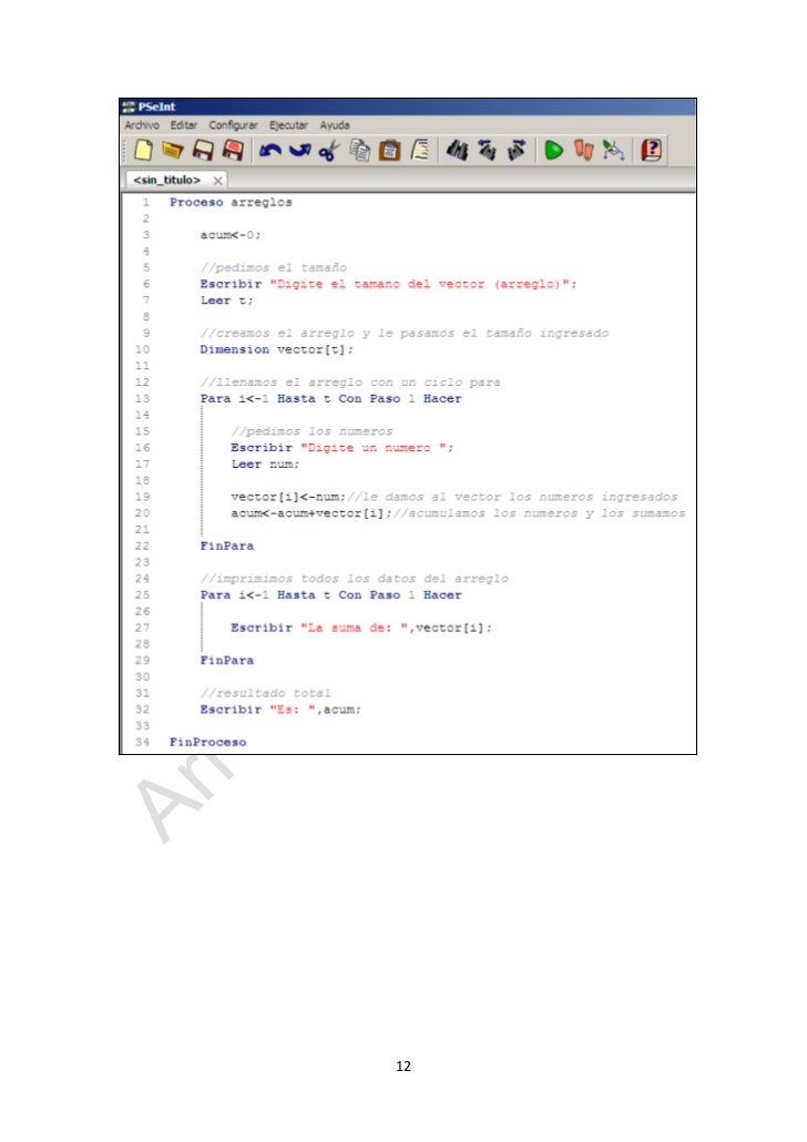 34 Curso Pseint Arreglos Bidimensionales Pseudocodigo