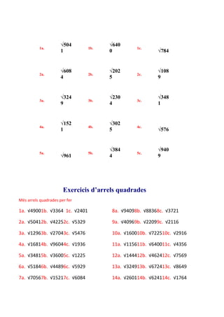 Arrels quadrades | PDF