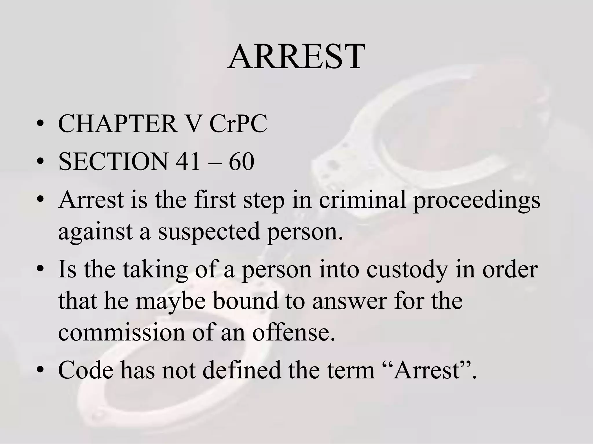 Arrest | PPTX