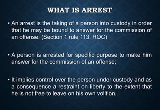 Presentation regarding Arrest Search and Seizure.pptx
