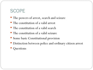 ARREST,SEIZURE AND SEARCH in Jamaica police force | PPT