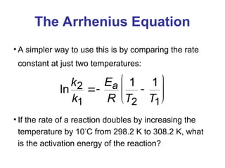 Arrhenius Equation. Rate of reaction and temperature | PPT