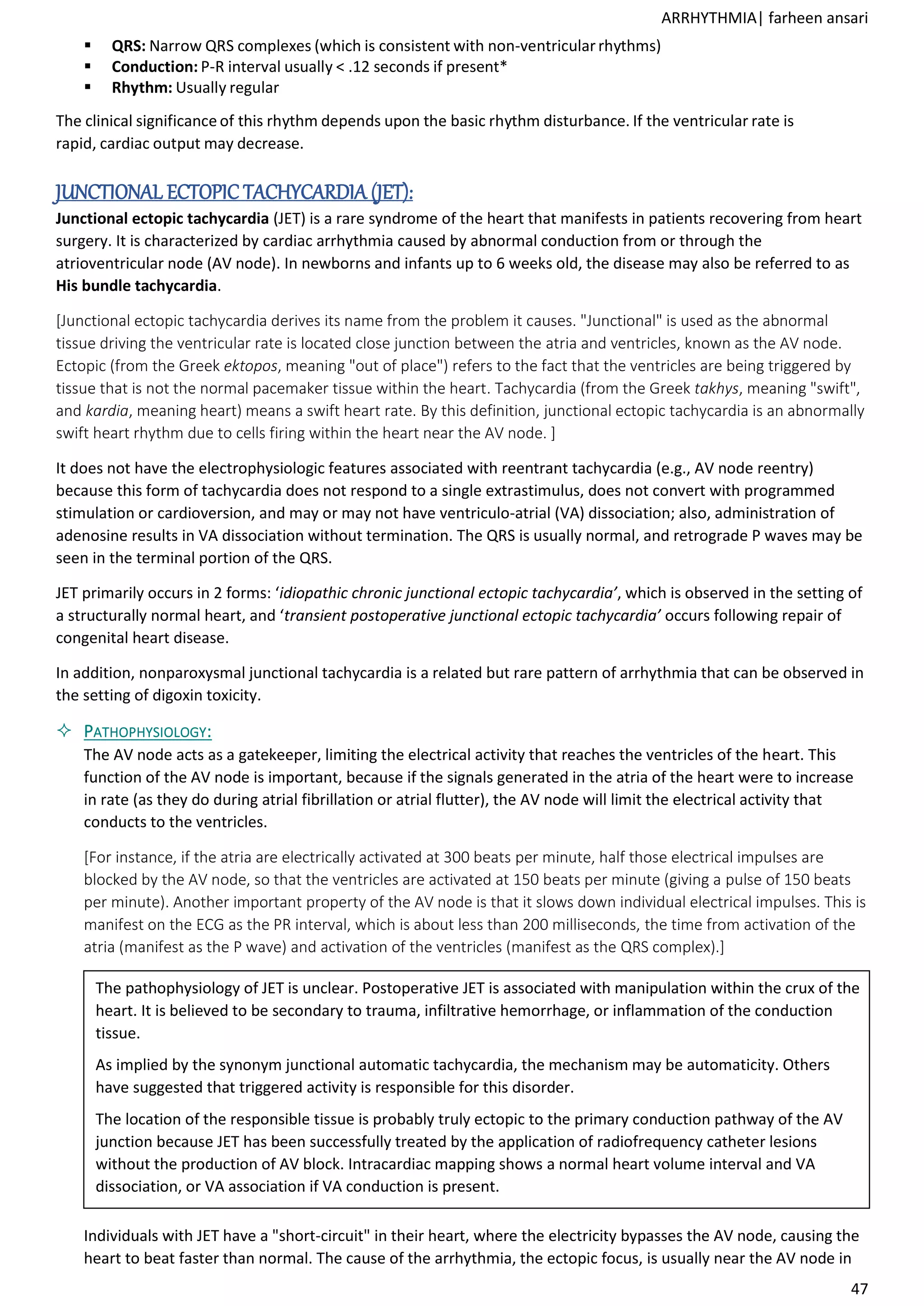 Arrhythmia: Mechanism, Classification, ECG features | PDF