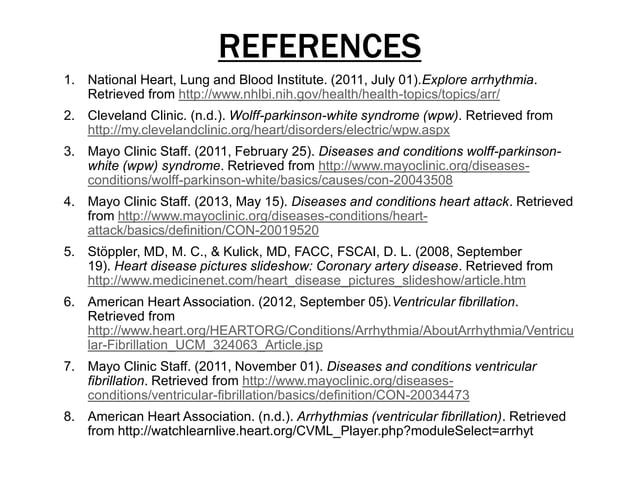 Arrhythmias, wpw syndrome, heart attack & ventricular fibrillation | PPT